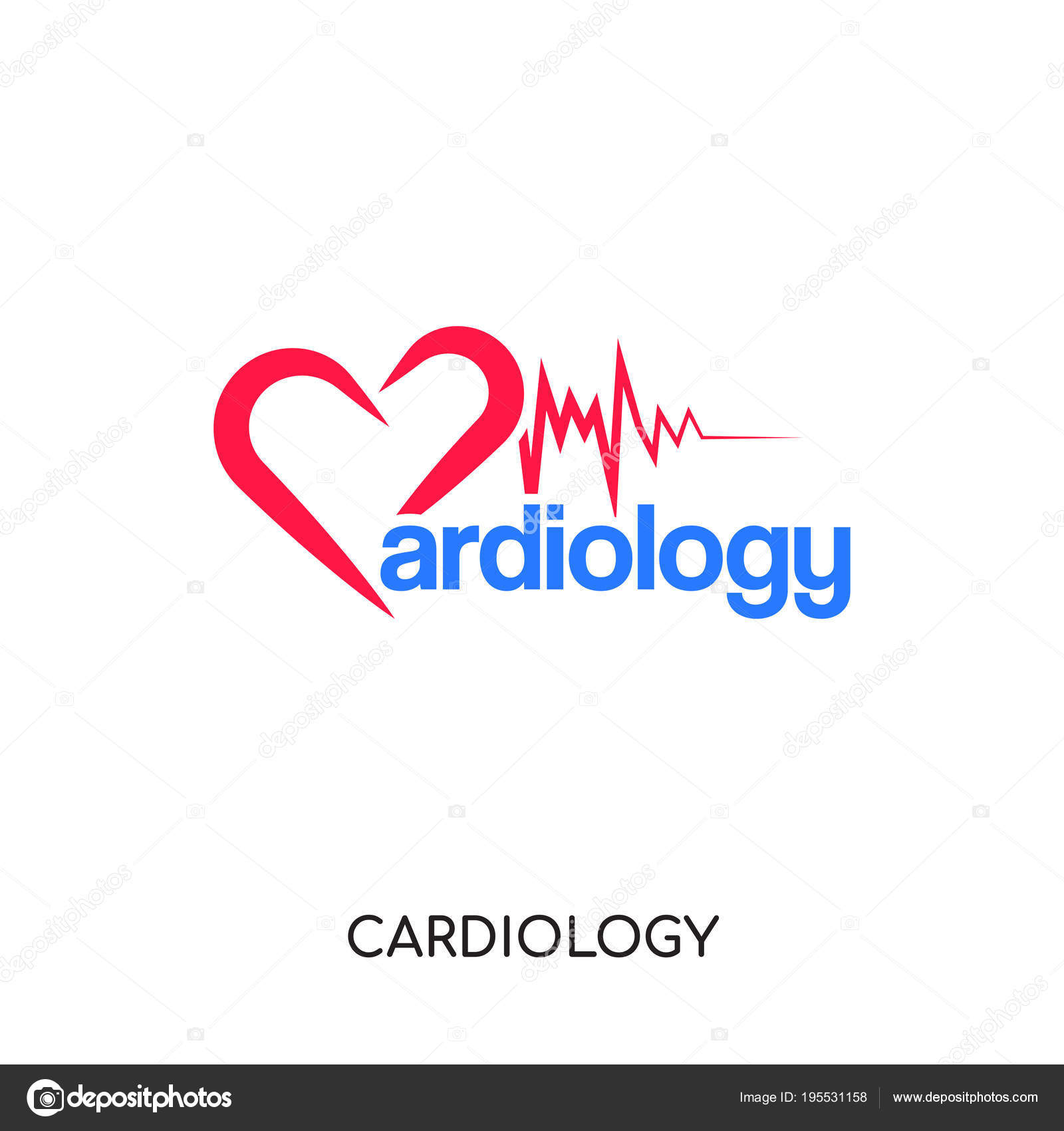 Cardiology logo isolated on white background , colorful brand si ...