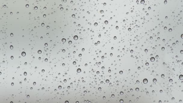Raindrops Sliding Falling Glass Window Raining Day — Stock Video ...