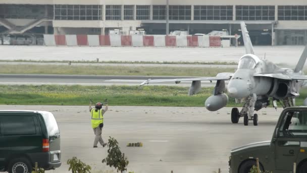 Military Fighter Aircraft Parking Runway Airport — Stock Video © ianm36 ...