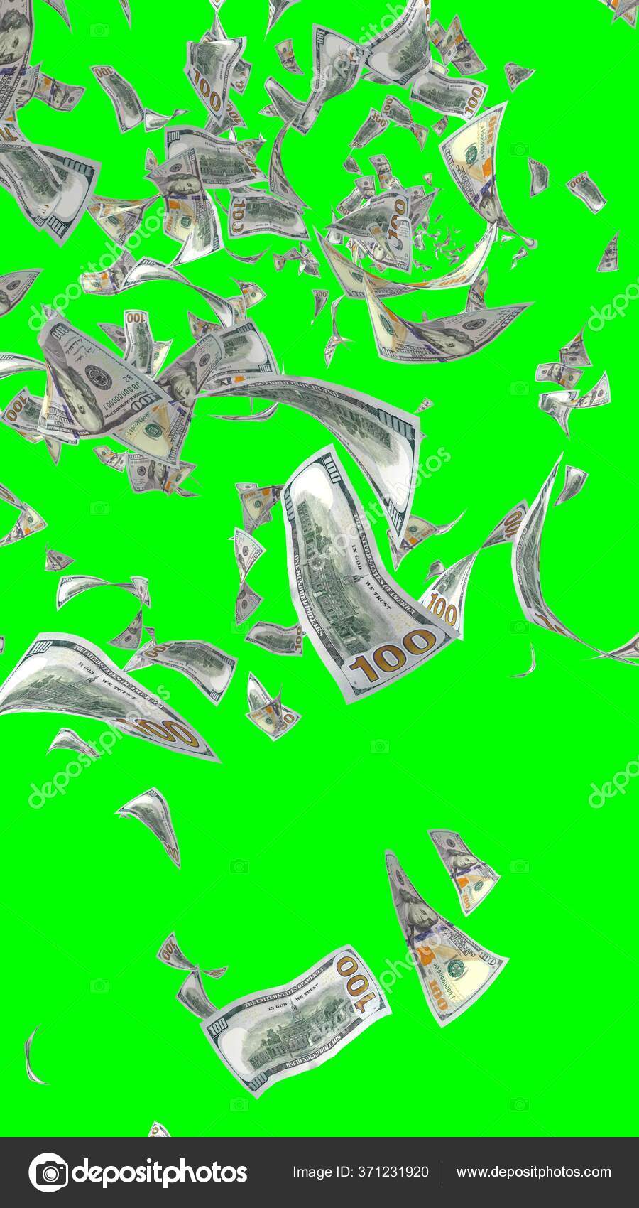 Flying Dollars Banknotes Isolated Chromakey Money Flying Air 100 ...