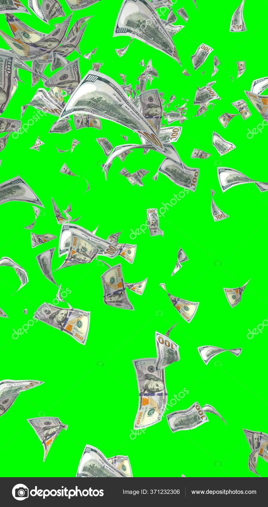 Flying Dollars Banknotes Isolated Chromakey Money Flying Air 100 ...