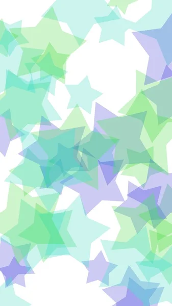 Multicolored translucent stars on a white background. Green tones. 3D ...