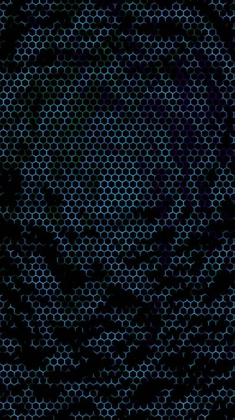 Honeycomb on a blue green background. Perspective view on polygon look ...