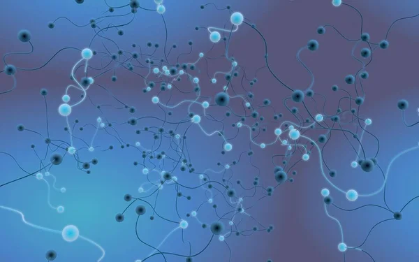 Neural network. Social network. Futuristic blue background. Abstract ...