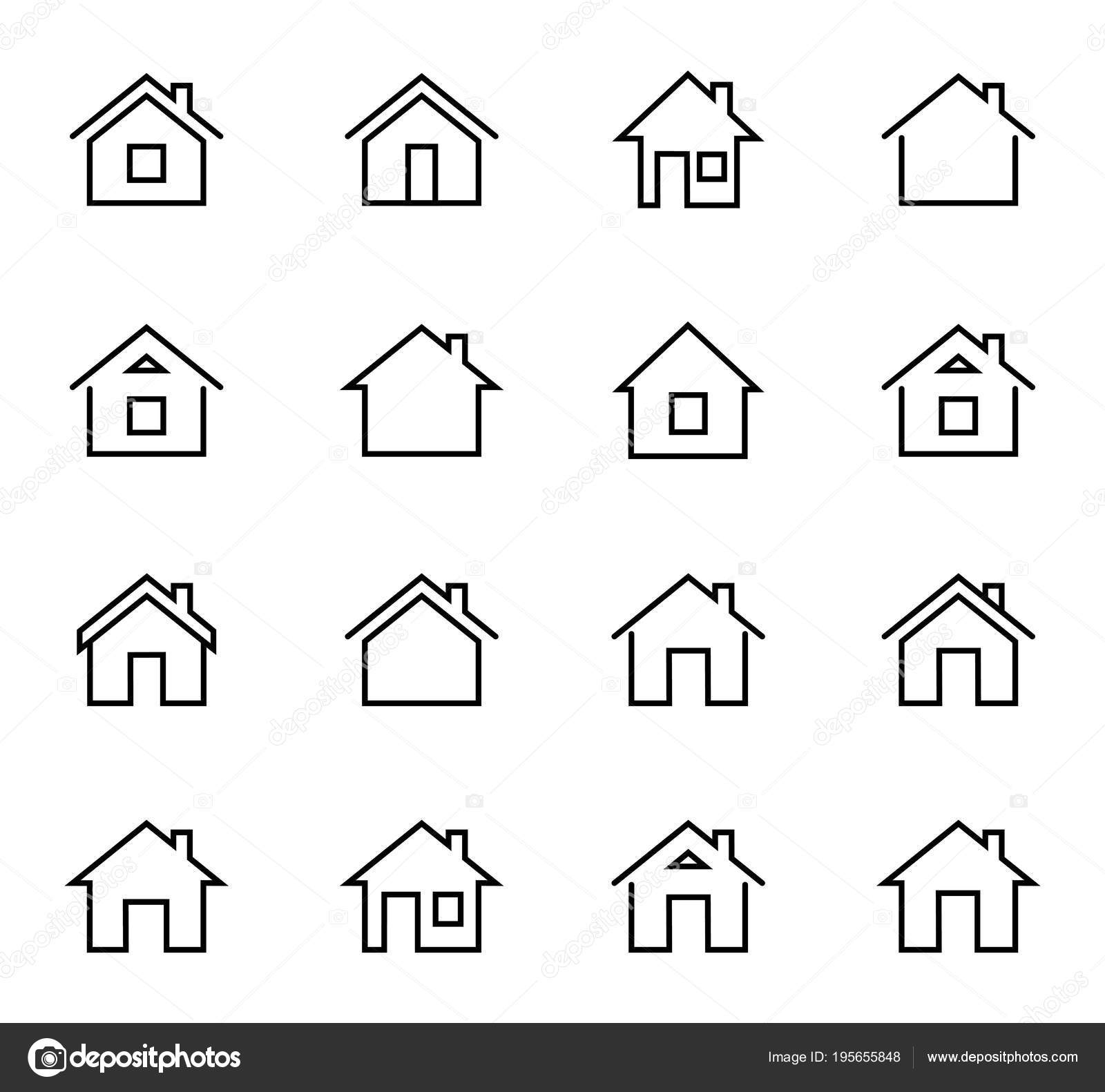 Home icons line collection. Vector illustration Stock Vector Image by ...