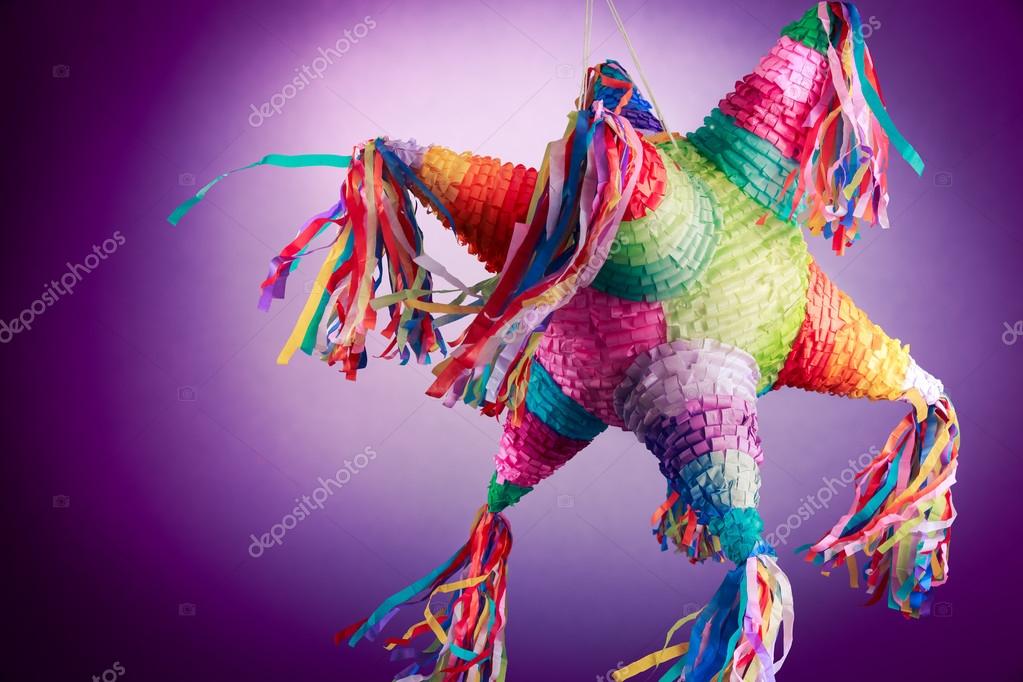 Colorful mexican pinata — Stock Photo © fergregory #126944316