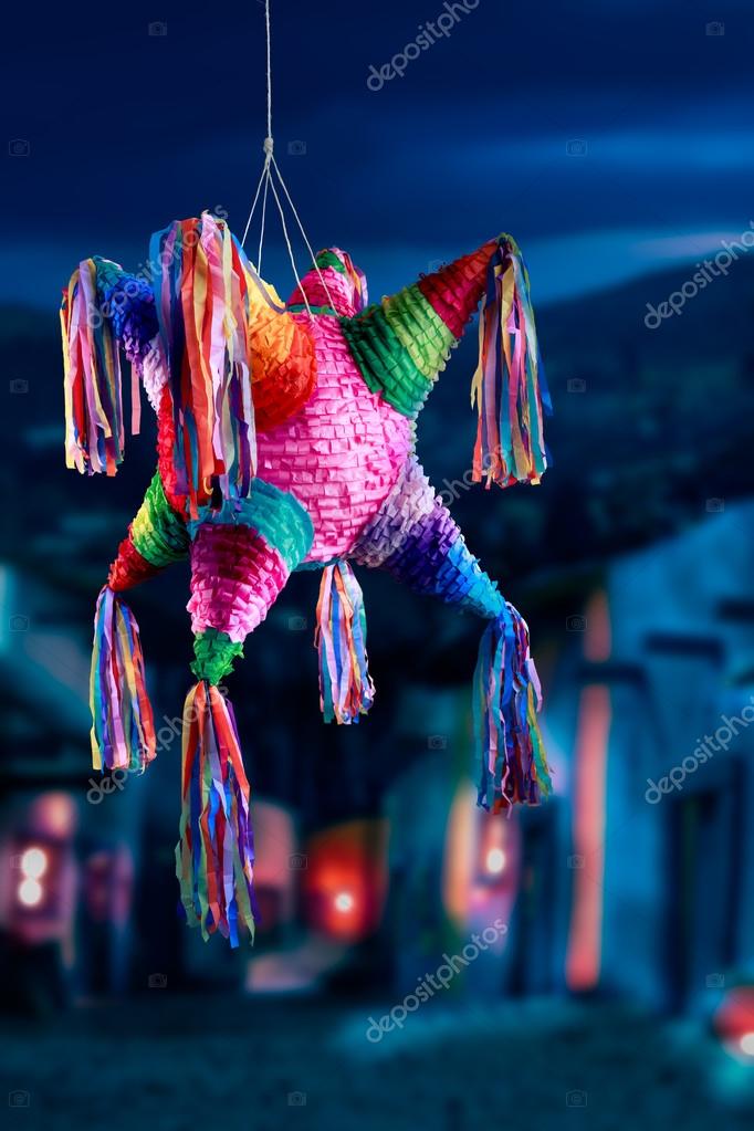 Colorful mexican pinata — Stock Photo © fergregory #126944460