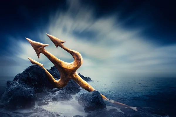 Poseidon's trident at sea — Stock Photo © fergregory #126948344