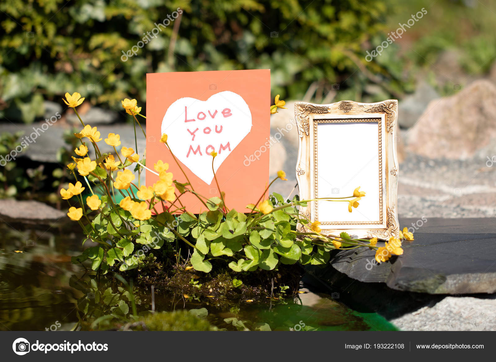 Self made card with white heart on red background and an empty vintage ...