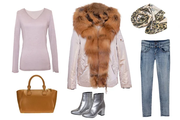 Set of stylish winter clothes Stock Photo by ©belchonock 131048550