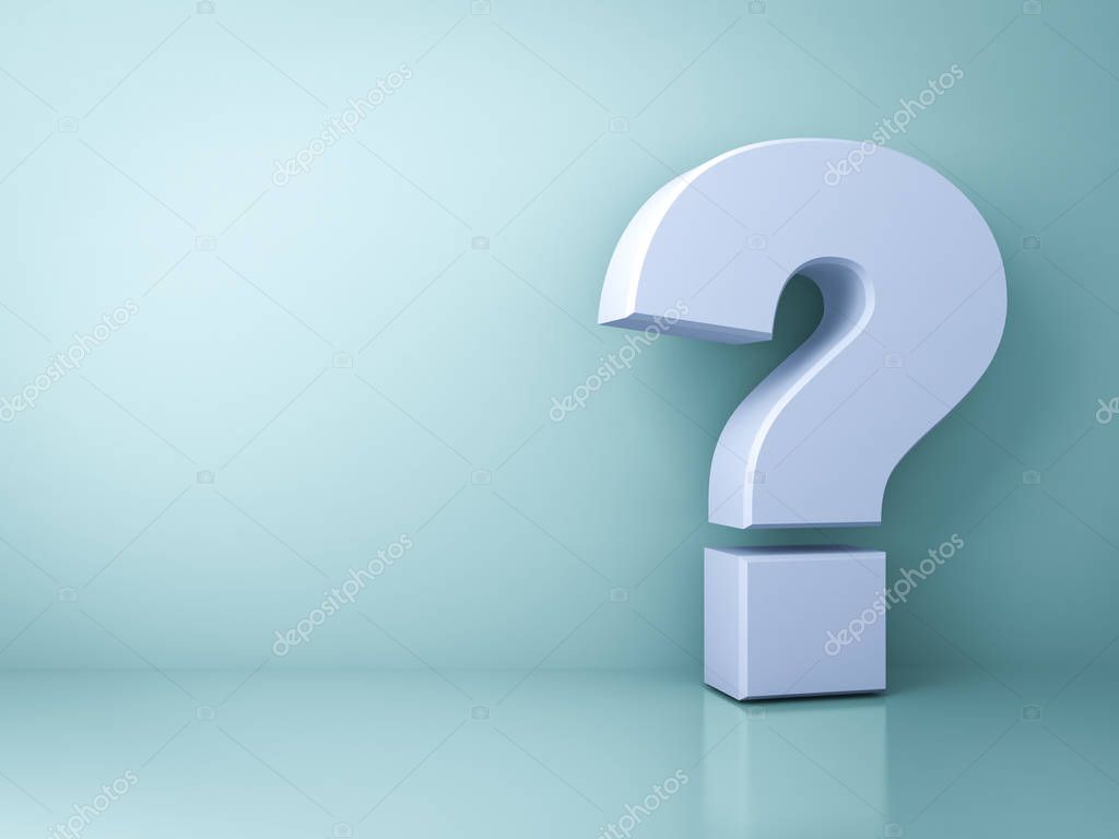 signo de interrogaci n sobre fondo verde con sombra y reflexi n 3D render 2024
