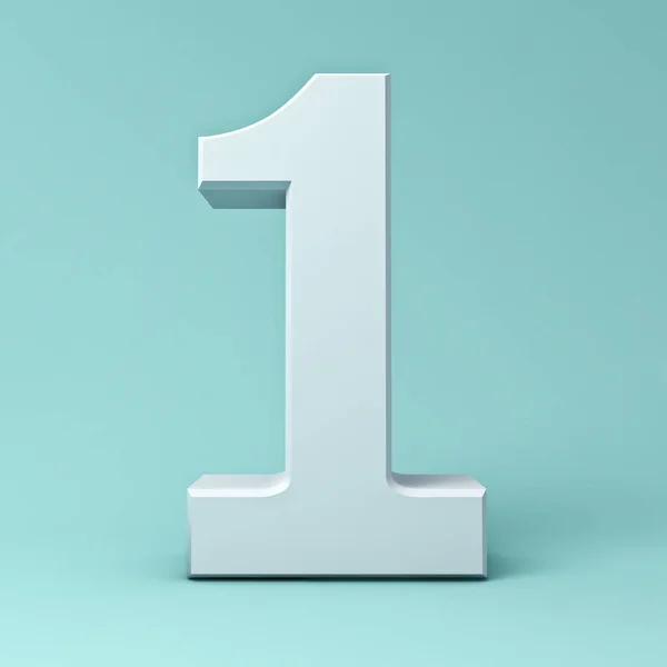 White Number One Gray Background Blank Space Rendering Stock Photo by ...