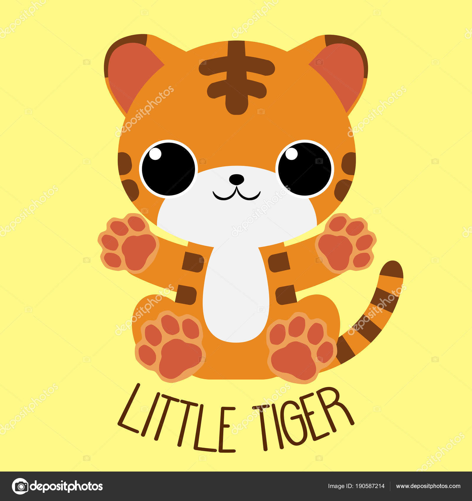 Cute Cartoon Baby Tigers
