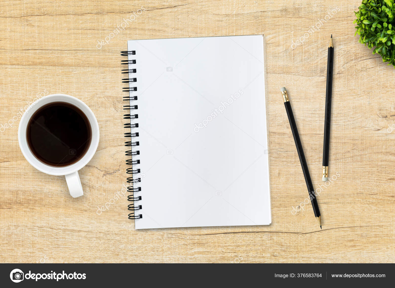 Blank Notebook Table Top View Copy Space Flat Lay — Stock Photo ...