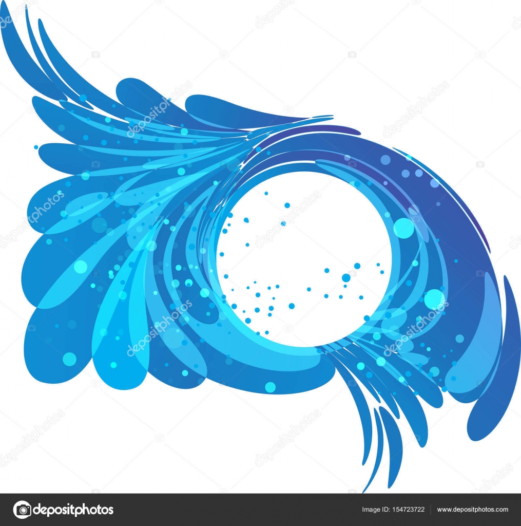 Water frame, splashes of water flow in a circle Stock Vector Image by ...