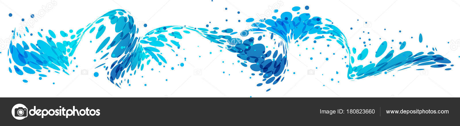 Splash horizontal water on white Stock Vector by ©appelsina #180823660