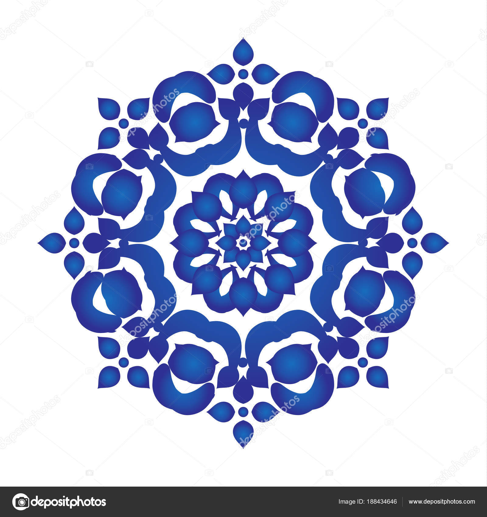 Blue mandala pattern Stock Vector by ©flowersmile 188434646