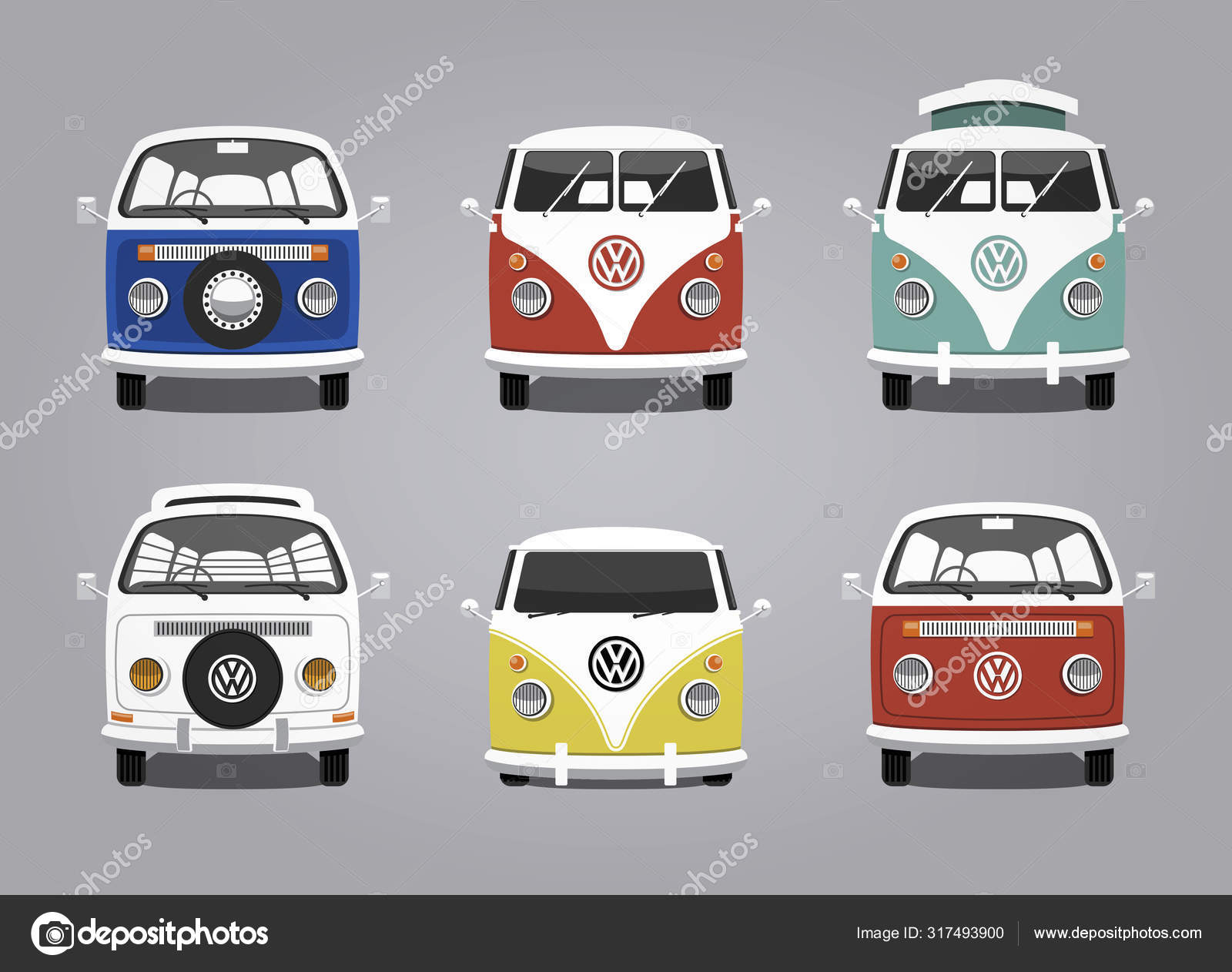 Retro Camping Van Collection Design Stock Vector Image by ©marklys ...