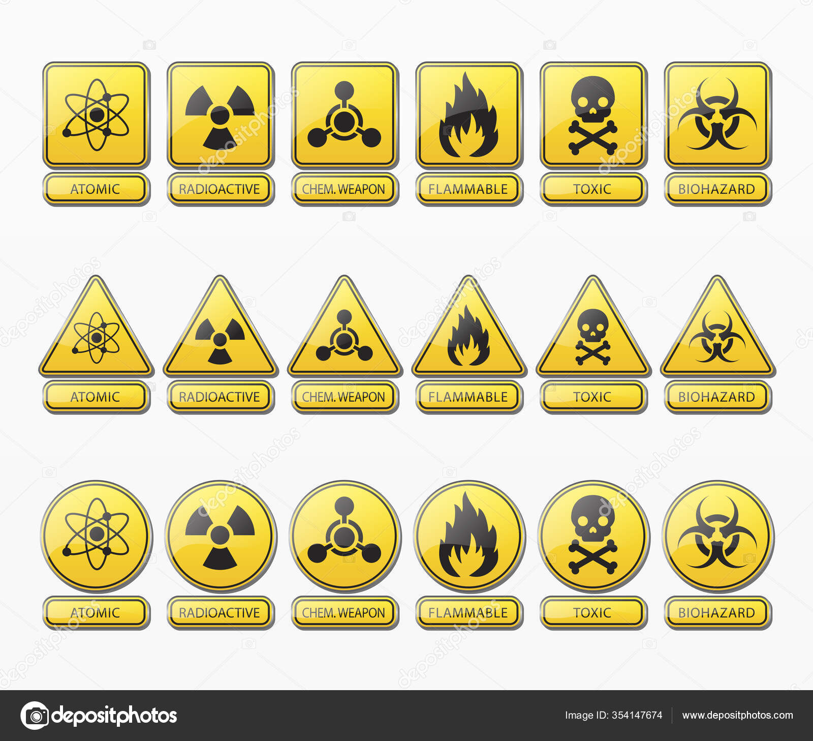 Variety Highly Toxic Signs Stock Vector Image by ©marklys #354147674