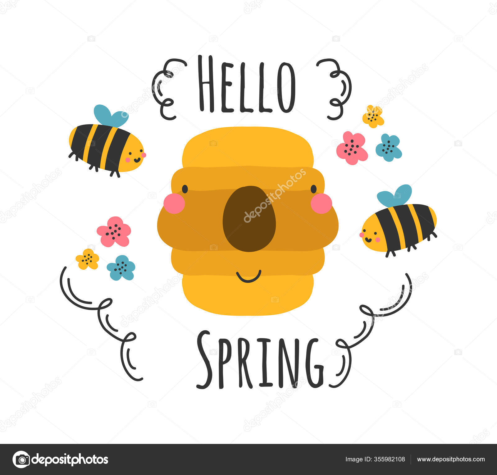 Beautiful Cute Spring Emblem Stock Illustration by ©marklys #355982108