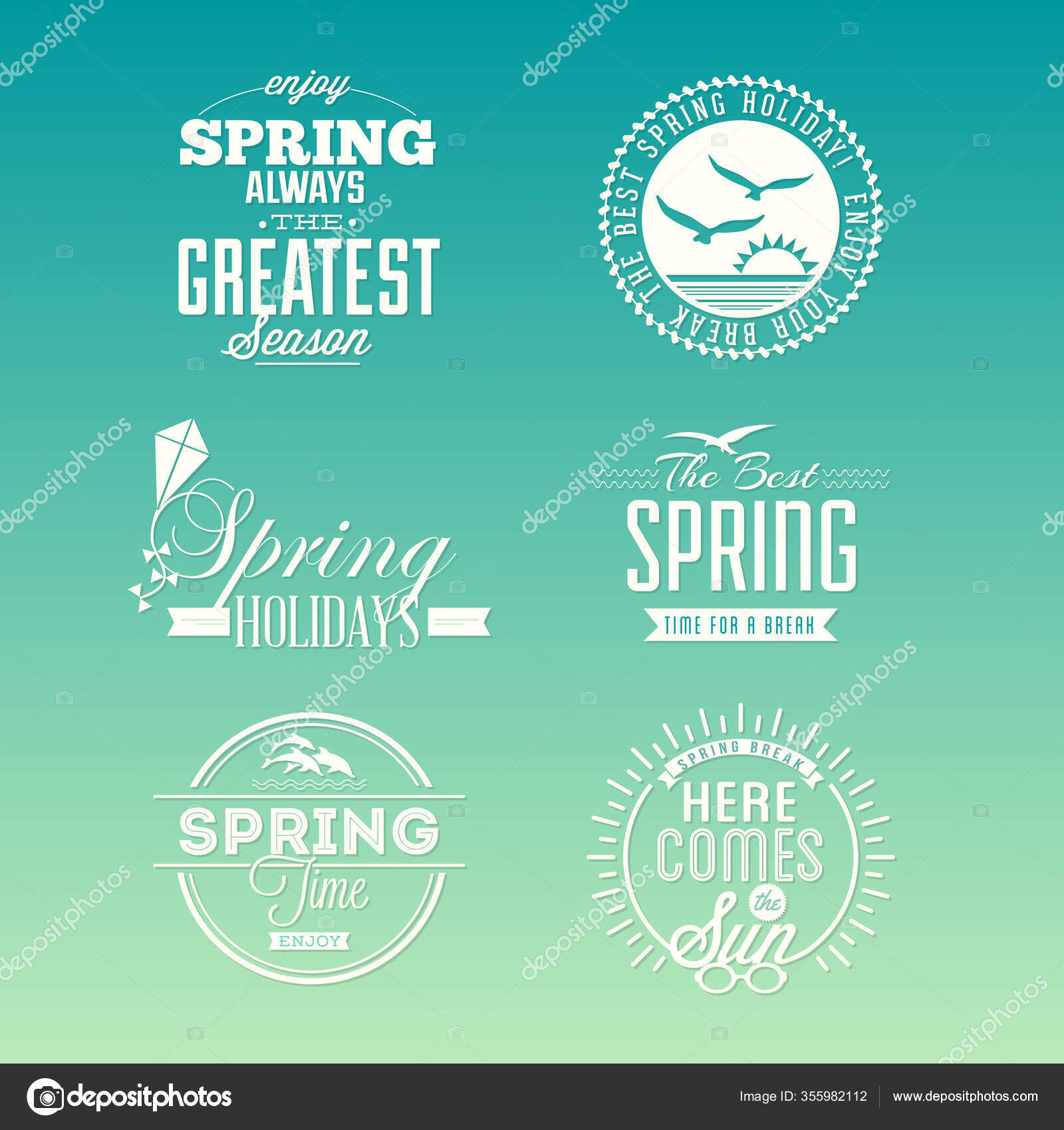 Beautiful Cute Spring Emblem Stock Vector Image by ©marklys #355982112