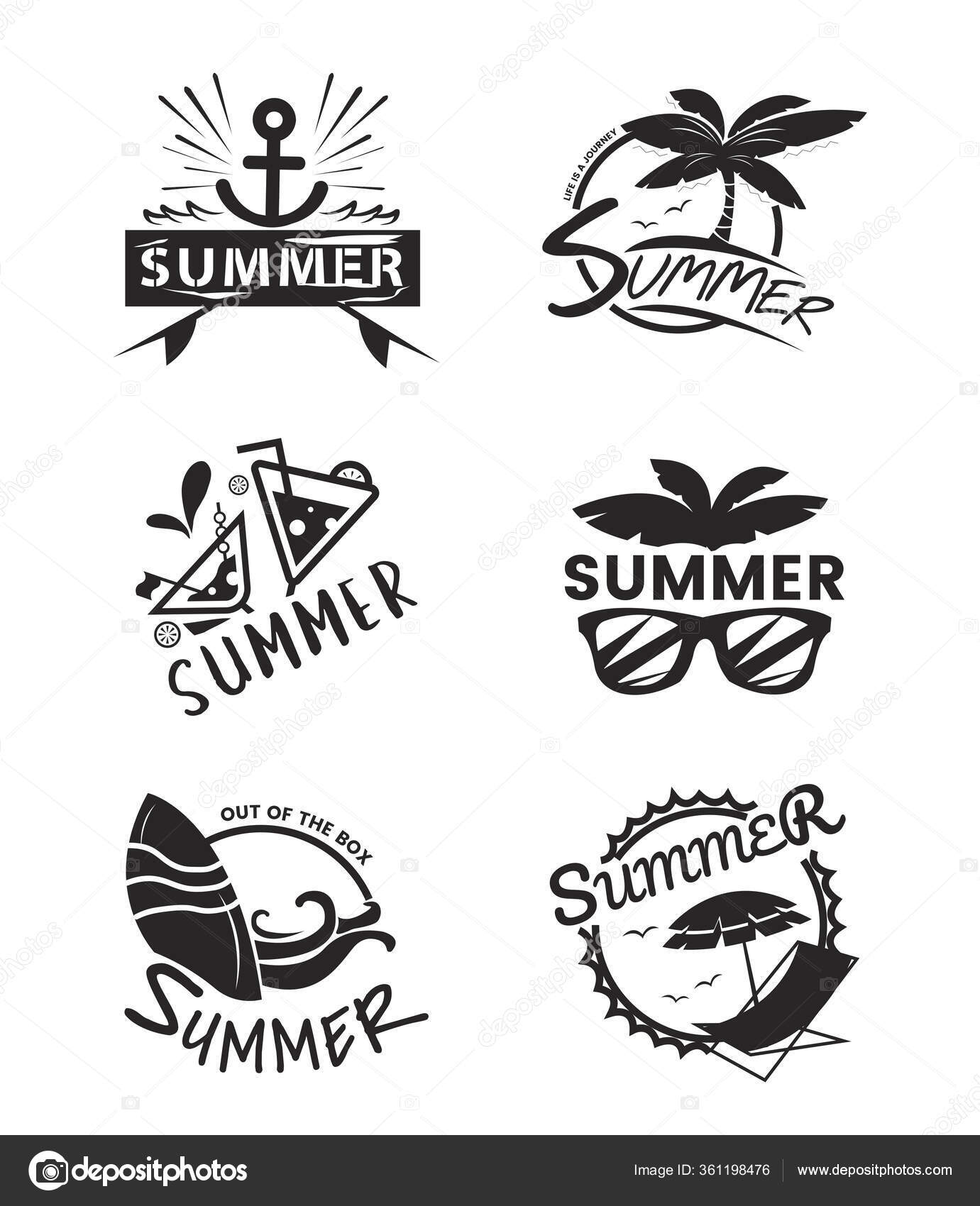 Variety Summer Emblems Set Stock Vector by ©marklys 361198476