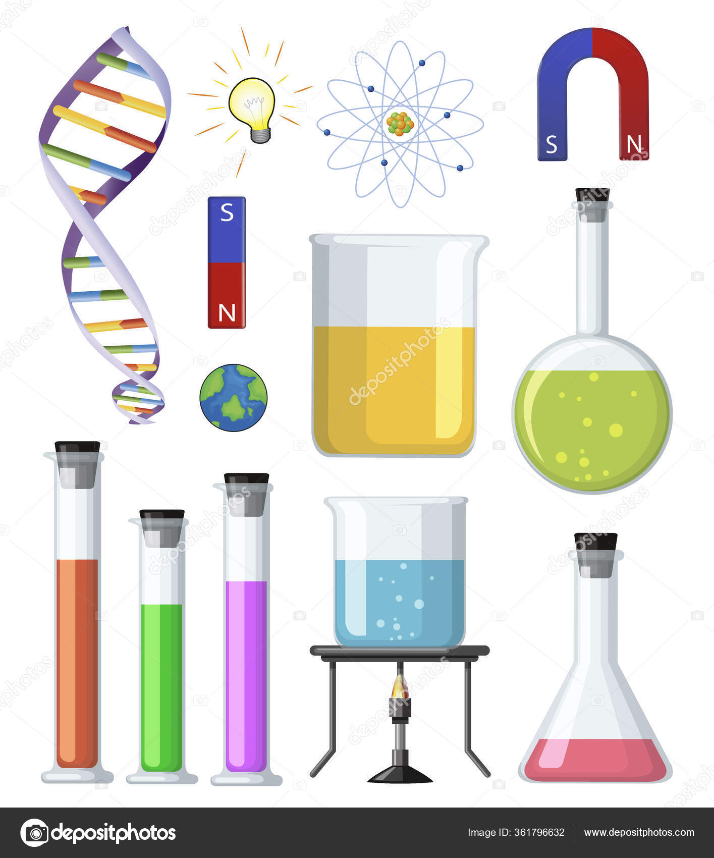 Variety Science Elements Set Stock Vector Image by ©marklys #361796632