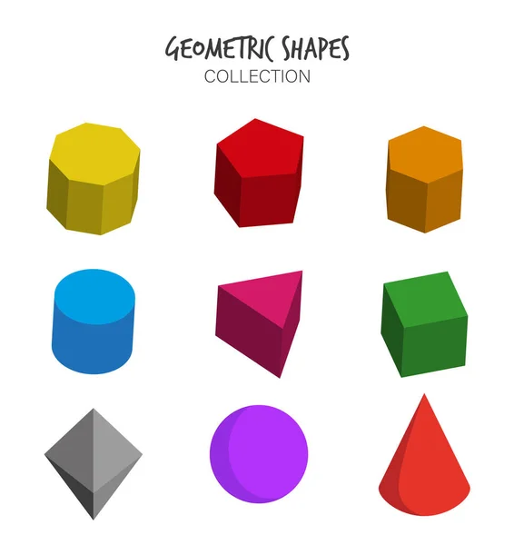 Solid Shapes Cylinder Cube Prism Sphere Pyramid Hexagonal Prism Cone Stock Vector Image By ©v