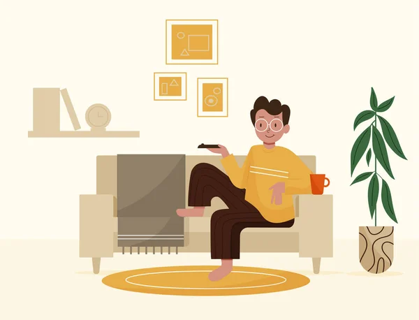 Relaxing At Home Cartoon