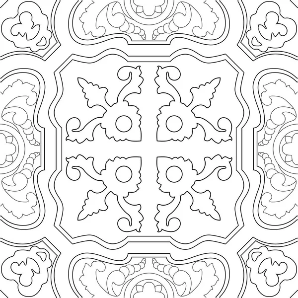 Unique coloring book square page for adults - seamless pattern tile ...