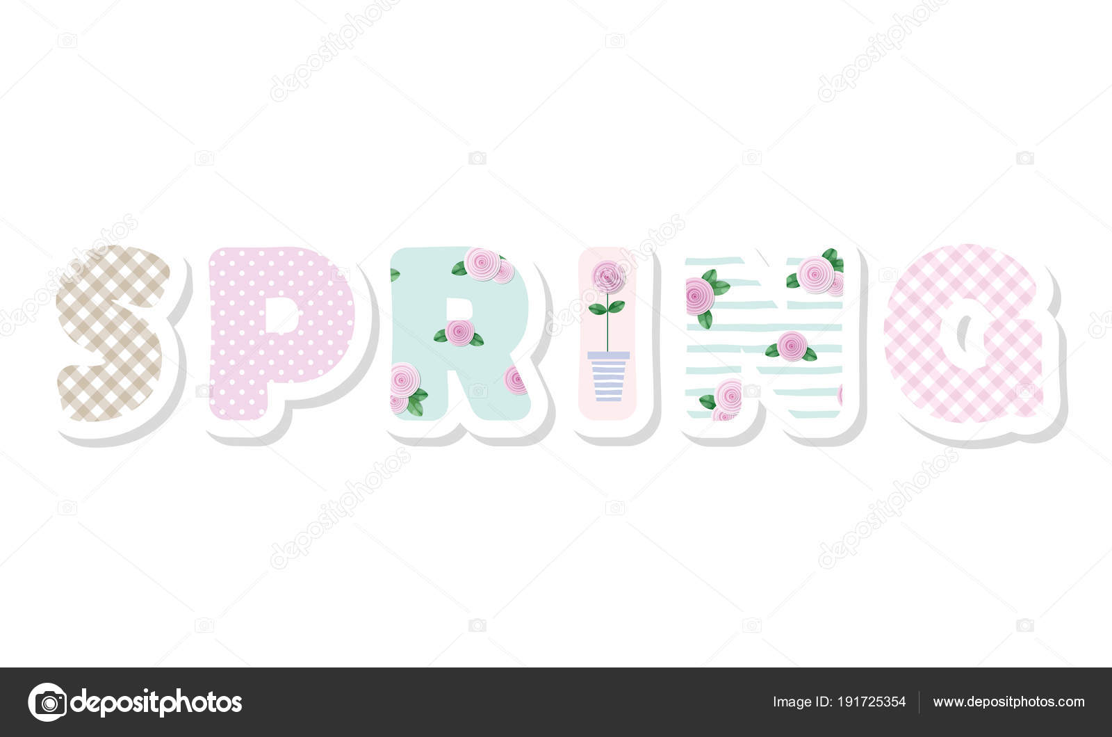 Primavera letras bonitos papel cortado . vetor(es) de stock de ...