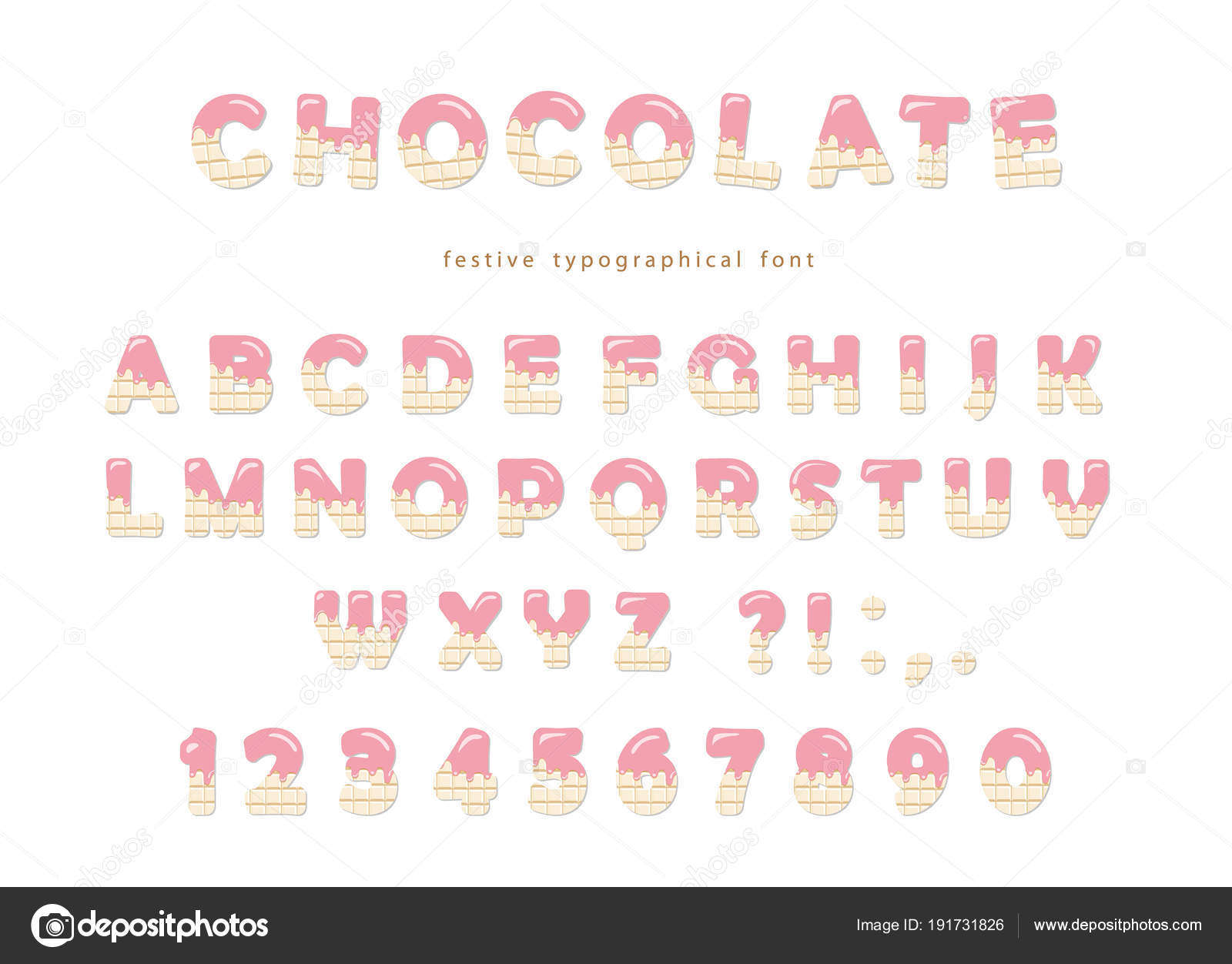 Pink Cream Melted White Chocolate Decorative Alphabet Cute Abc Letters ...