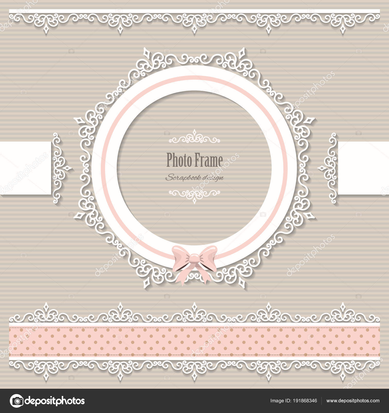 Lacy round frame and borders. Vintage. Stock Vector Image by ...