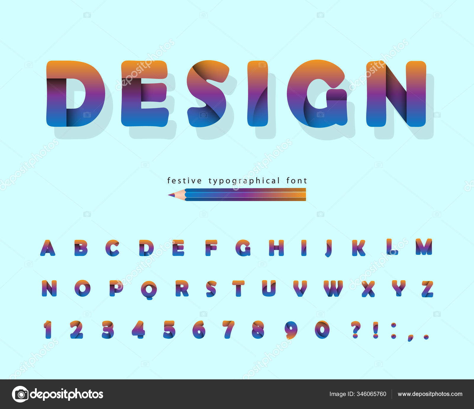 Paper cut out 3d alphabet. Modern design font. Origami trendy letters ...