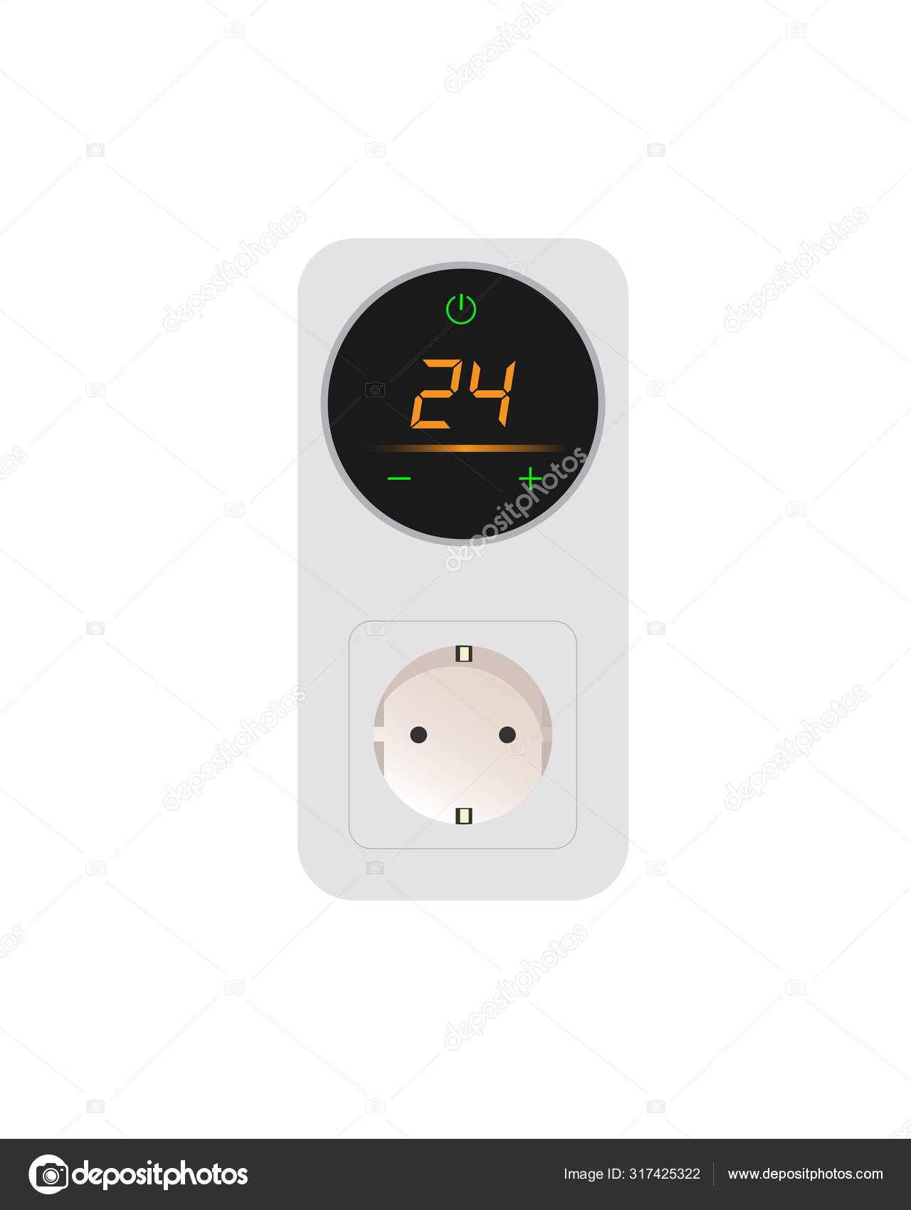 Socket With Automatic Electronic Timer Vector Illustration Stock Vector By ©fortuna82 317425322