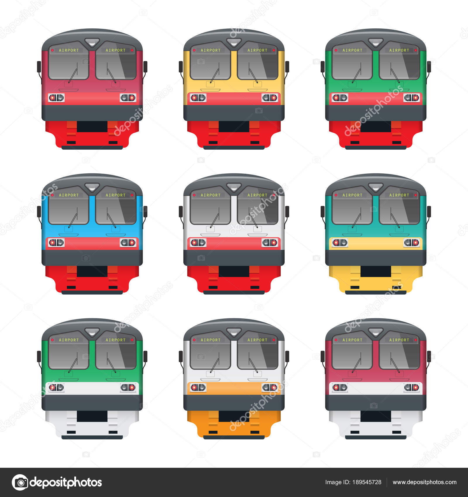 Train Front View Vector