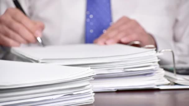 A man counting receipts on desk. Home Economics Concept. — Stock Video ...