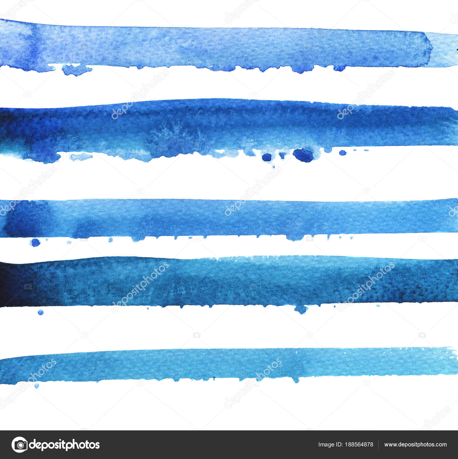 Watercolor Painting Blue Stripes Seamless Pattern Background Stock ...