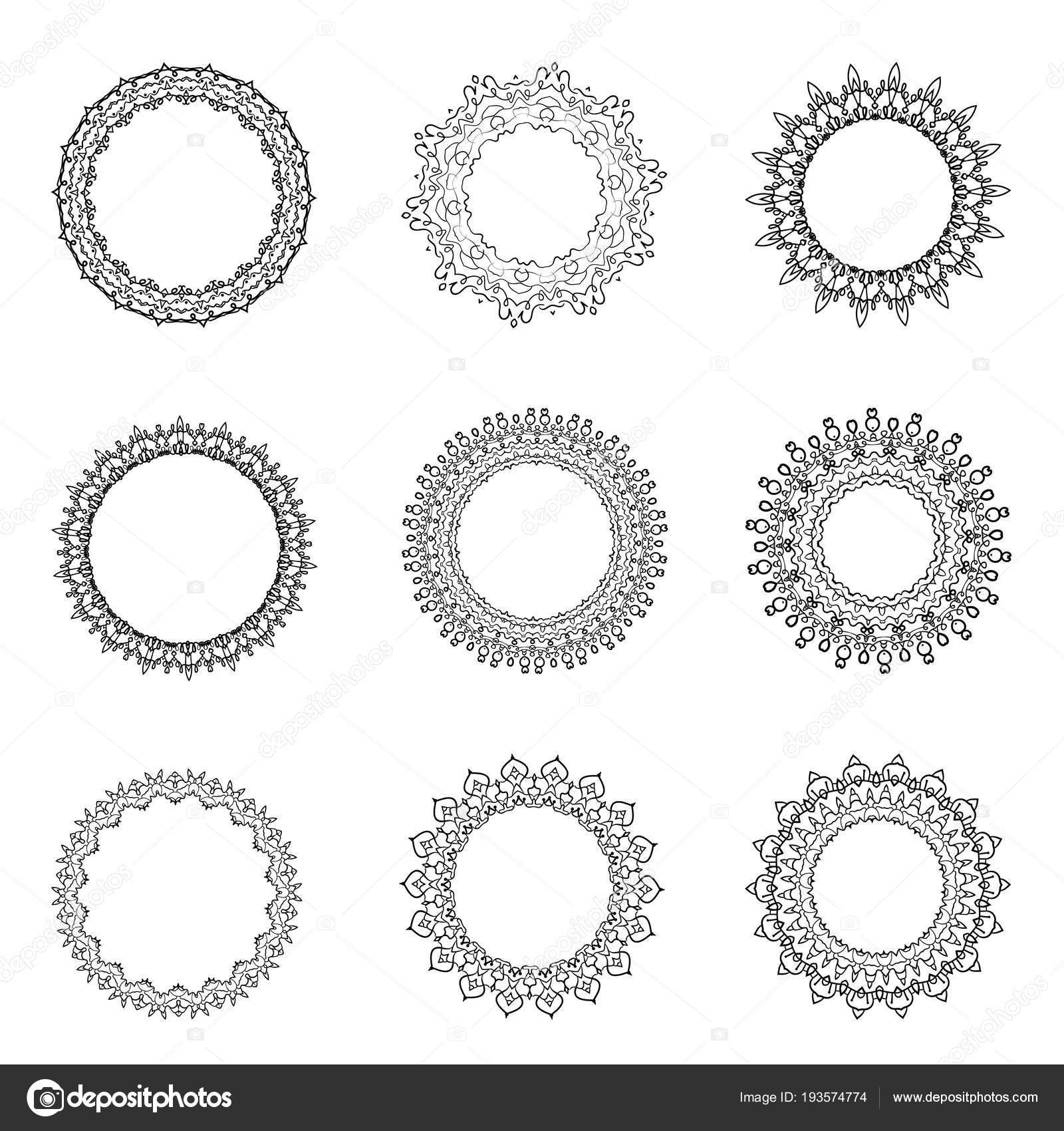Set of round frame ⬇ Vector Image by © Syuzannam | Vector Stock 193574774