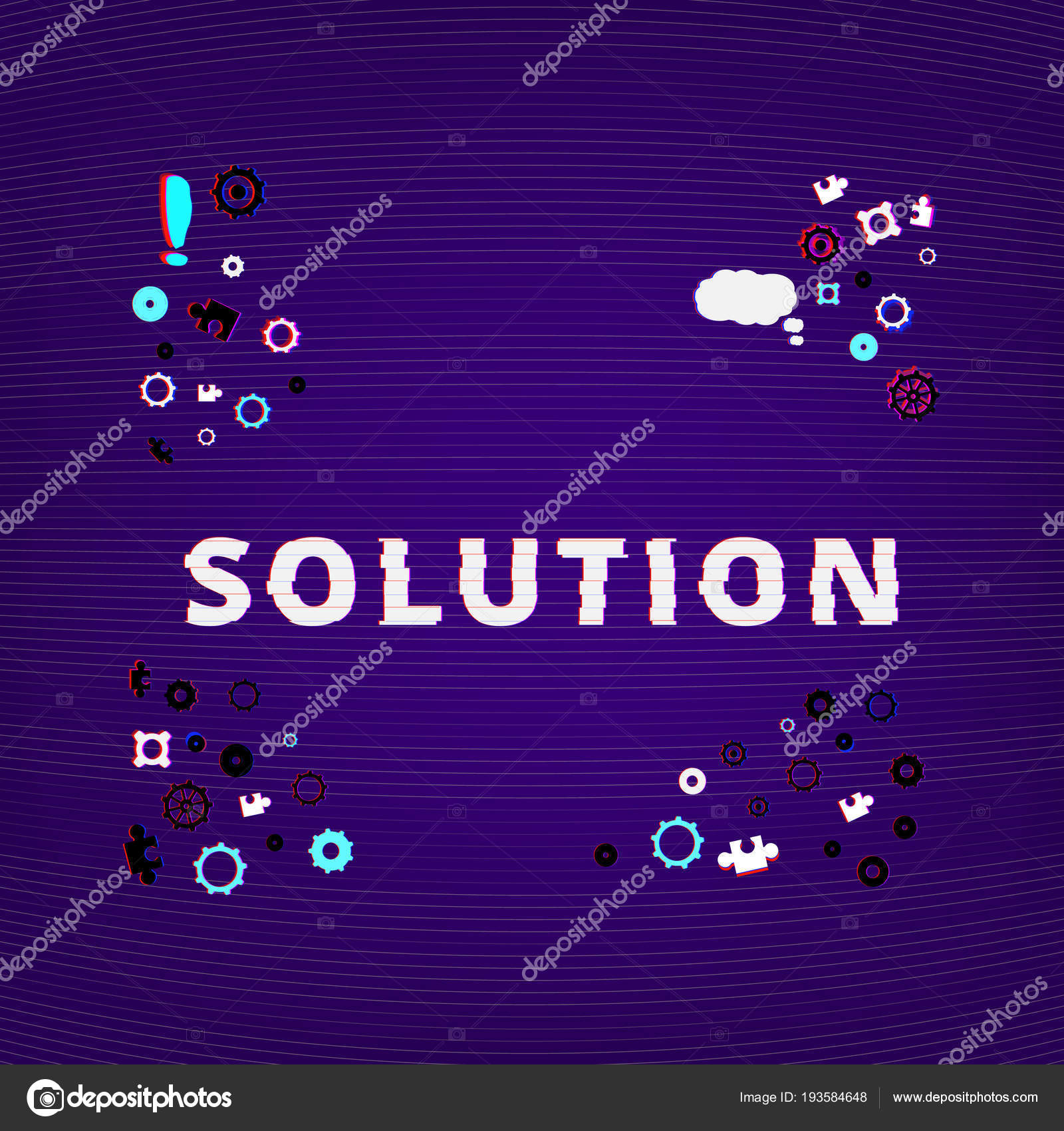 Solution text on dark background. Vector illustration. Stock Vector ...