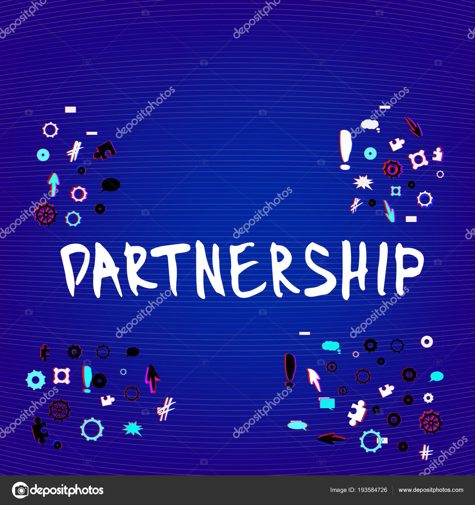Partnership handwritten phrase. Vector illustration. Stock Vector Image ...