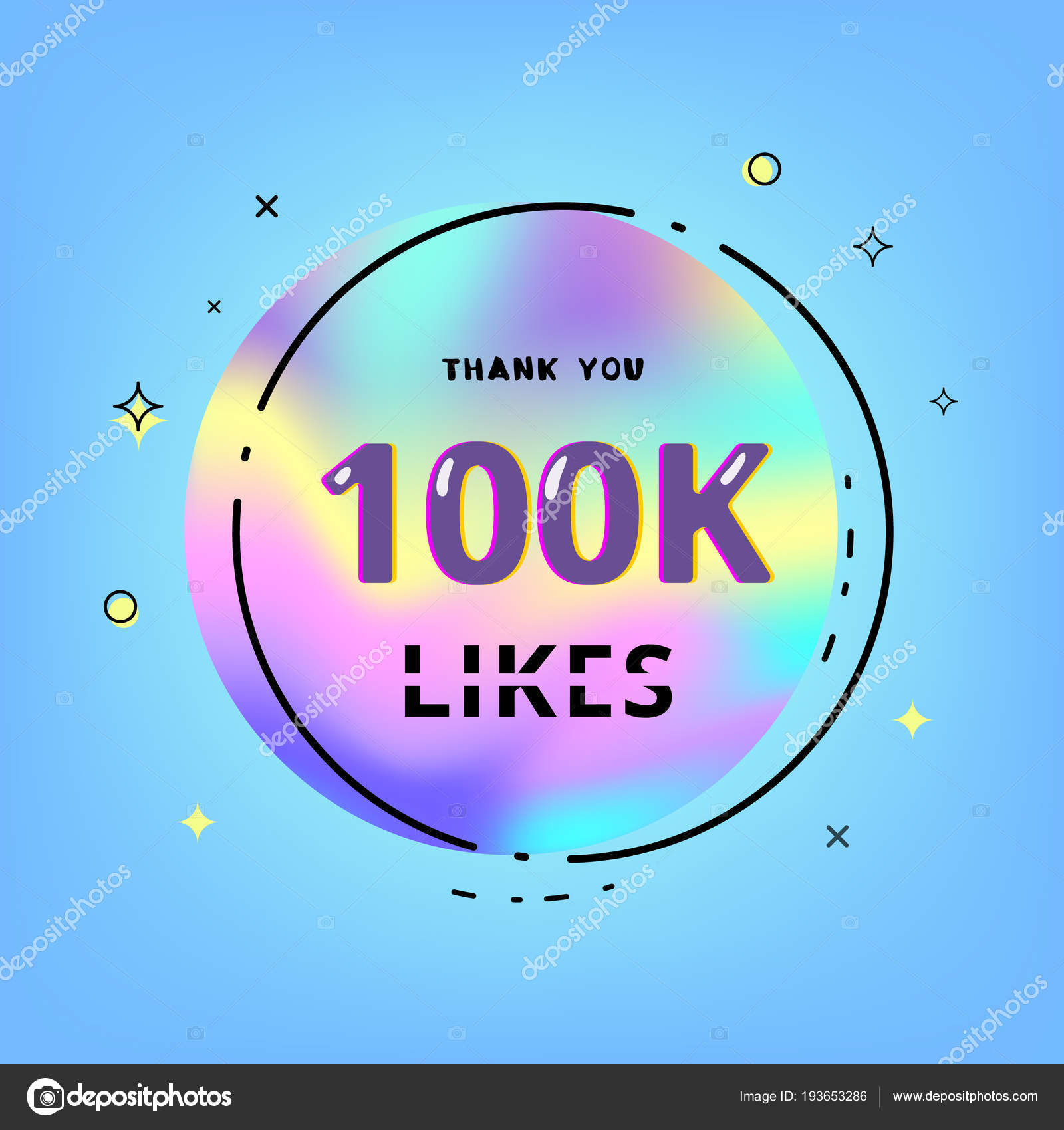 100k likes thank you. Vector illustration. ⬇ Vector Image by ...