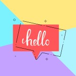 Hello Lettering Banner Poster Sticker Concept Text Hello Icon Message ...