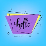 Hello Lettering Banner Poster Sticker Concept Text Hello Icon Message ...