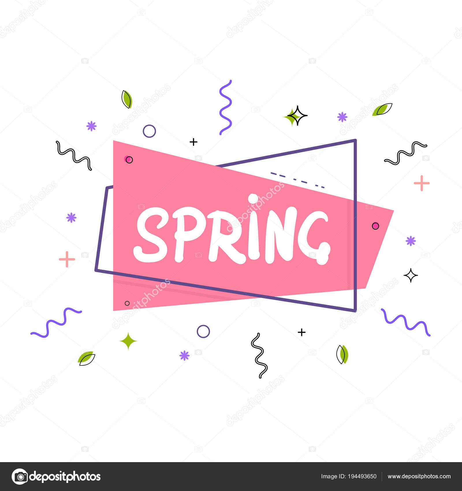 Spring Lettering. Vector illustration. Stock Vector by ©Syuzannam 194493650