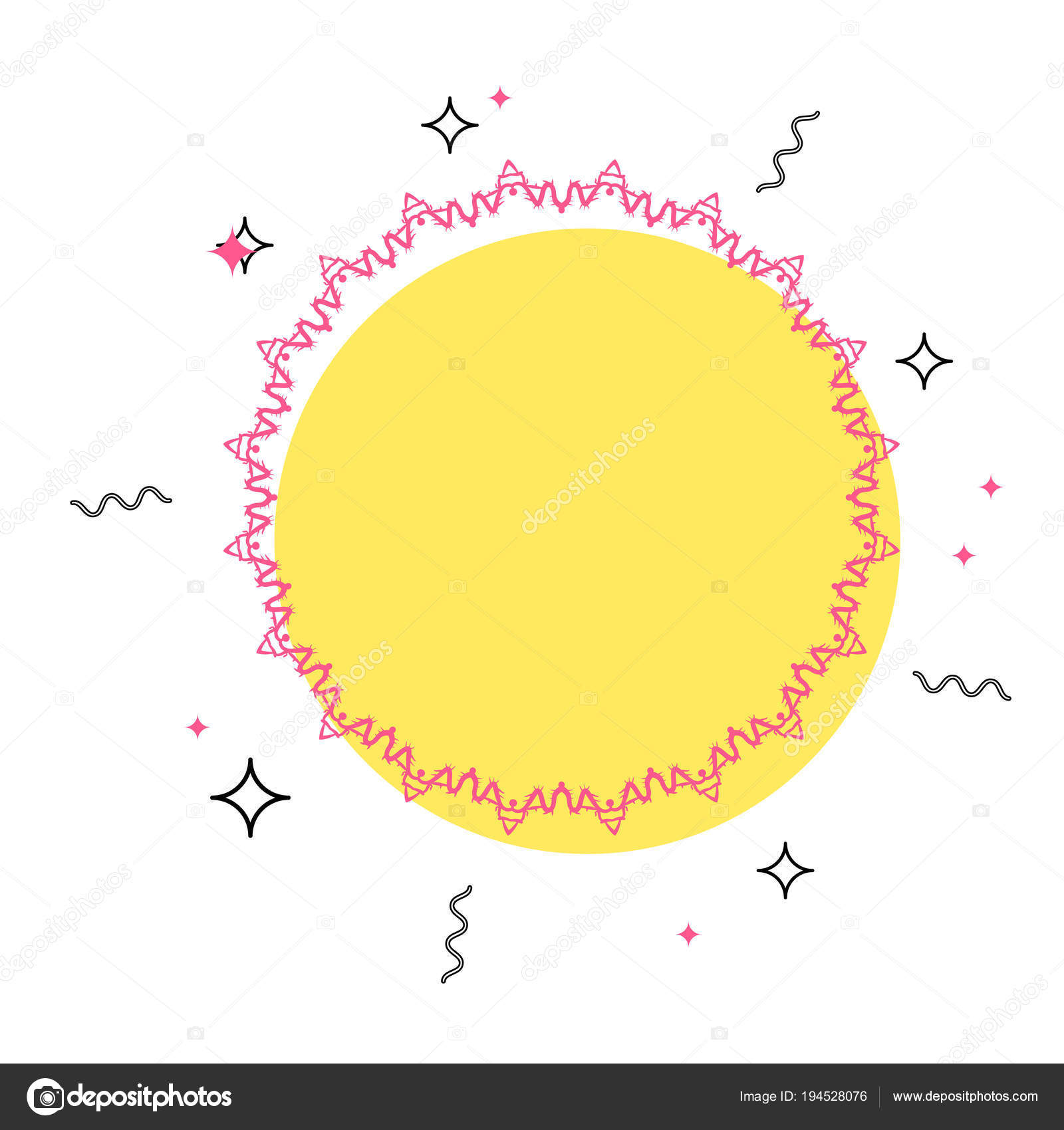 Round banner with decoration. Vector illustration. Stock Vector by ...