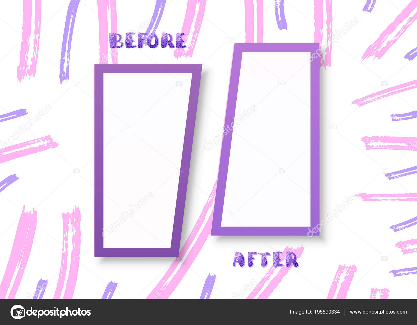 Before and After card. Vector illustration. Stock Vector Image by ...