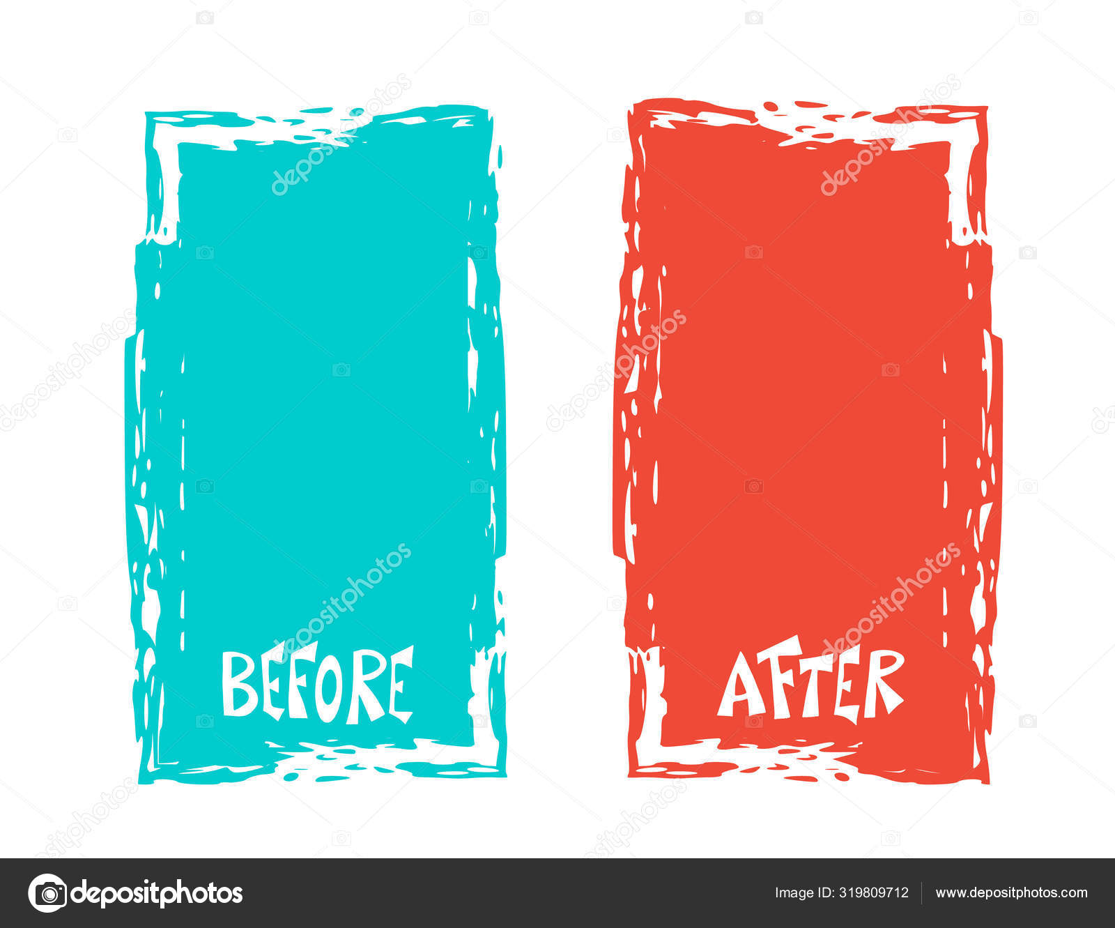 Before and After screen. Banner with empty space. Stock Vector Image by ...