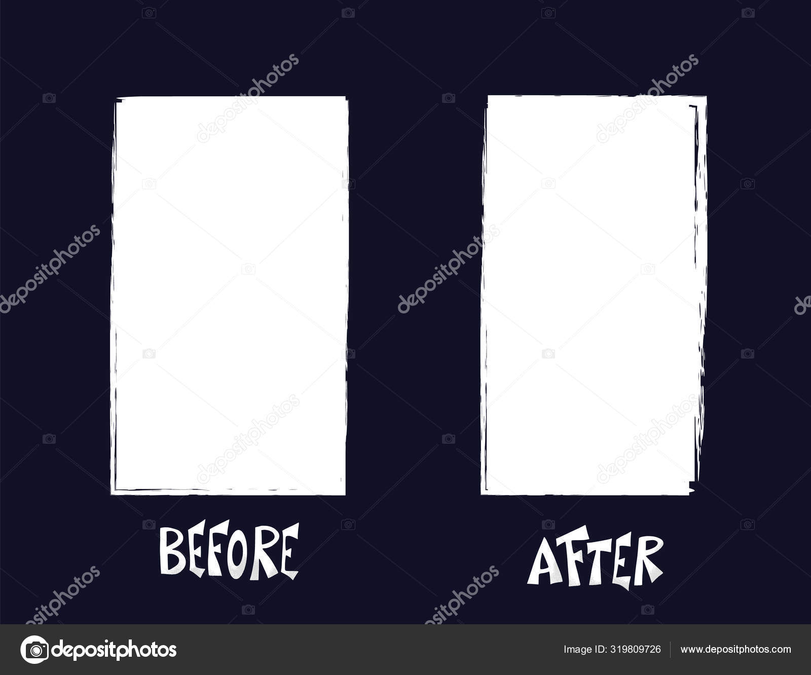 Before and After screen. Banner with empty space. Stock Vector by ...