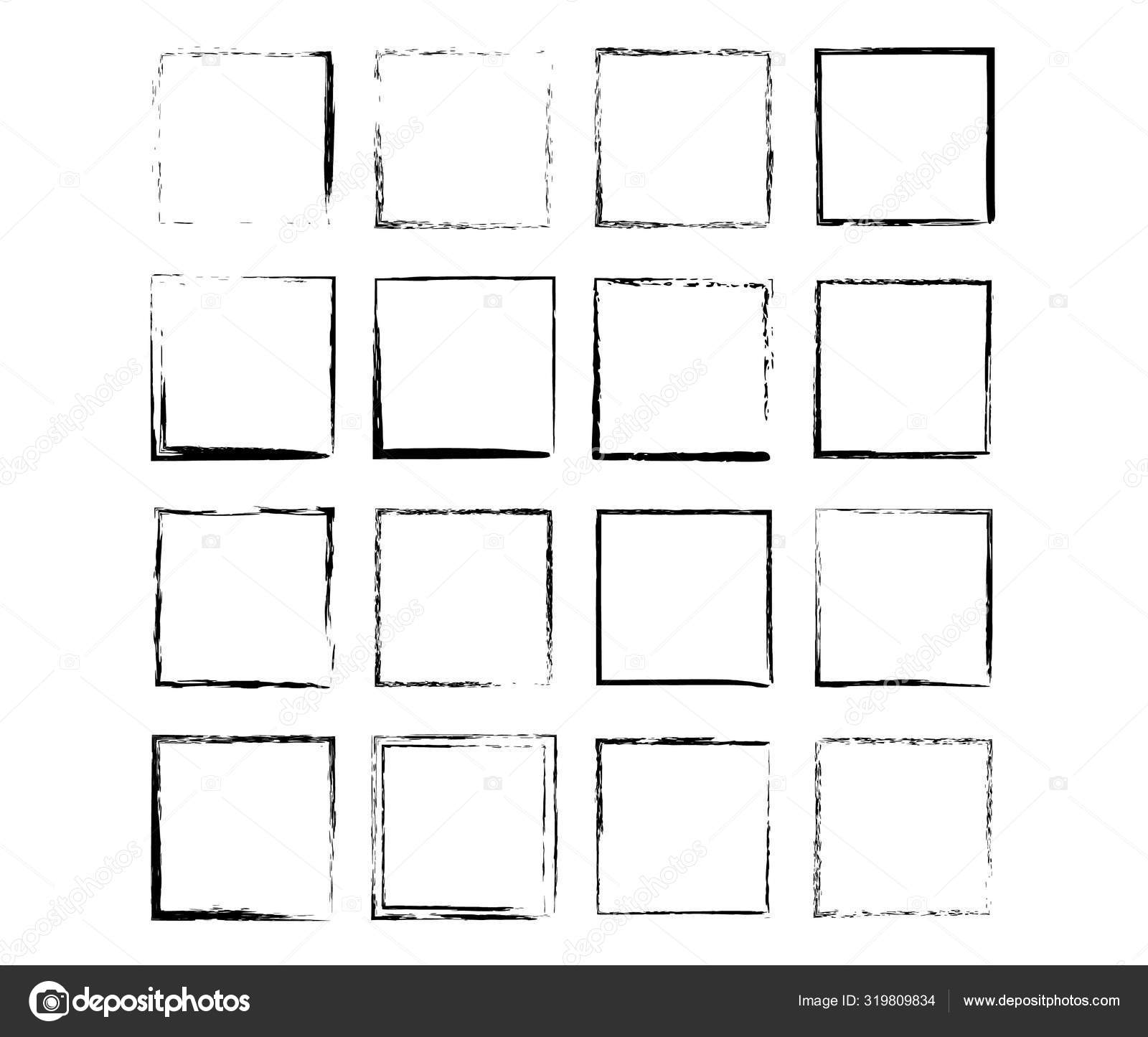 Set of grunge black frames. Brushes borders. Stock Vector by ©Syuzannam ...